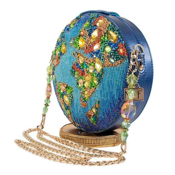 Mary Frances | Bags | Mary Frances Going Global Blue Crossbody Beaded ...